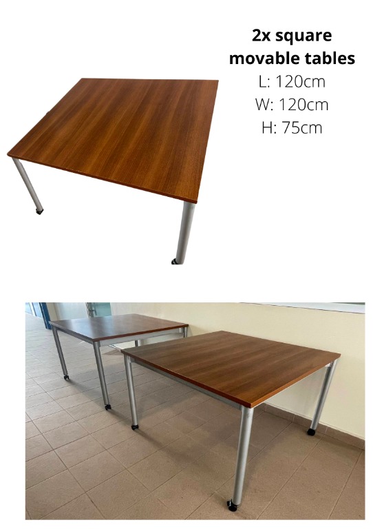 Square Movable Tables, Furniture & Home Living, Furniture, Tables ...