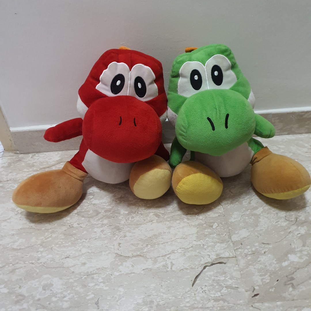 Super Mario Bros Giant Yoshi Red & Green Froggies Matching Couple ...