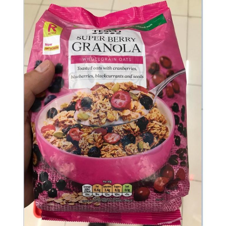 Tesco Super Berry Granola 500g, Food & Drinks, Packaged & Instant Food ...