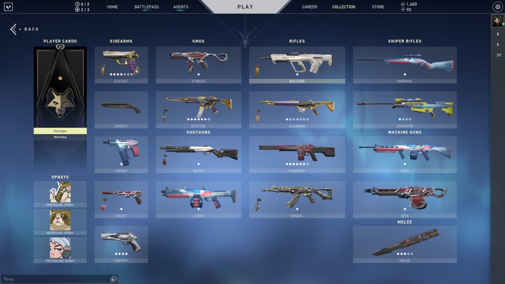 Valorant Prime Bundle Gold Account w/ 1400VP 90RP + Many Other Skins ...