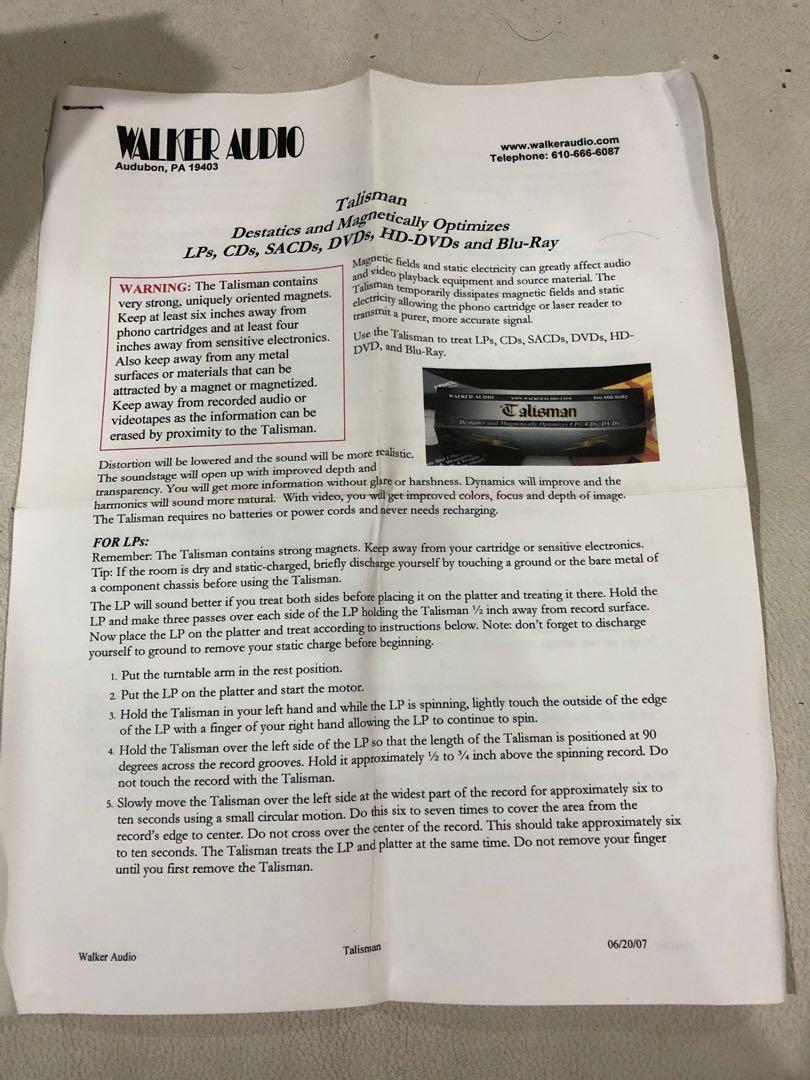 Walker Talisman de magnetiser, Audio, Soundbars, Speakers & Amplifiers ...