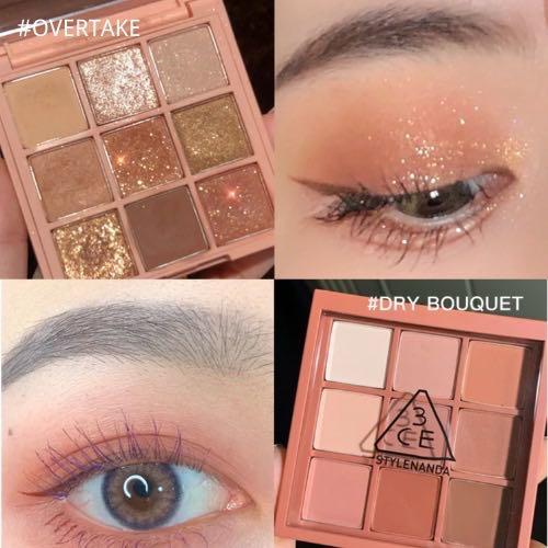 3CE eyeshadow plate Overtake and Dry Bouquet, Beauty & Personal Care ...