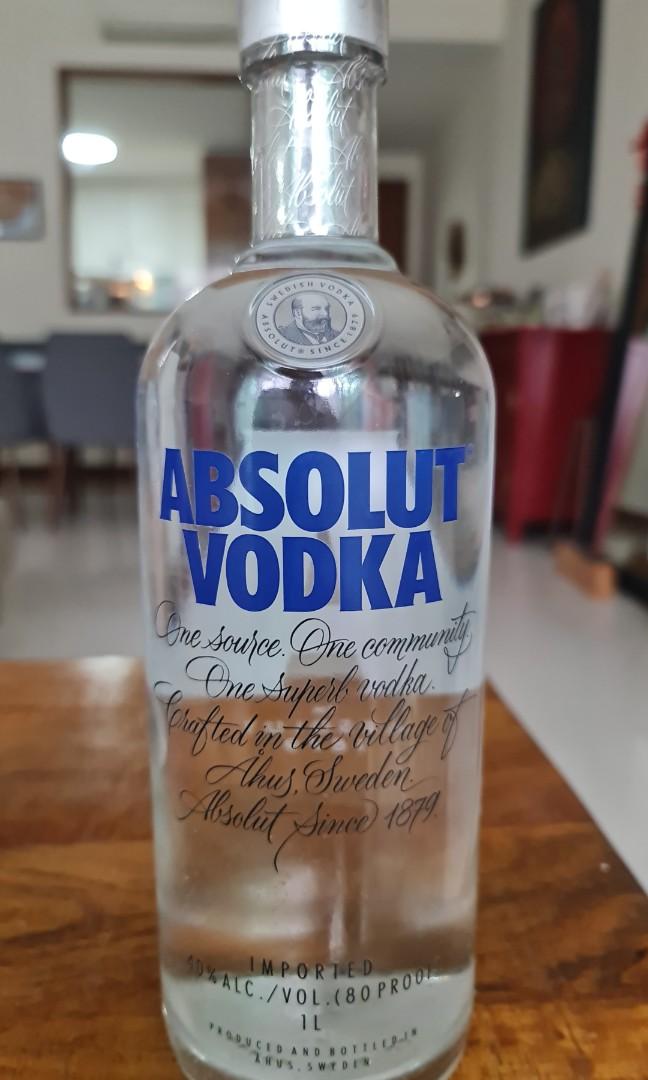 Absolut Vodka 1 liter, Food & Drinks, Beverages on Carousell