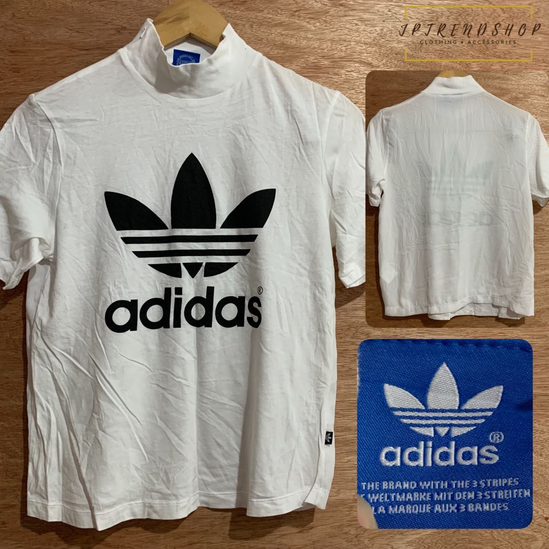 ADIDAS BIG LOGO TURTLE NECK SHIRT, Women's Fashion, Tops, Blouses on ...