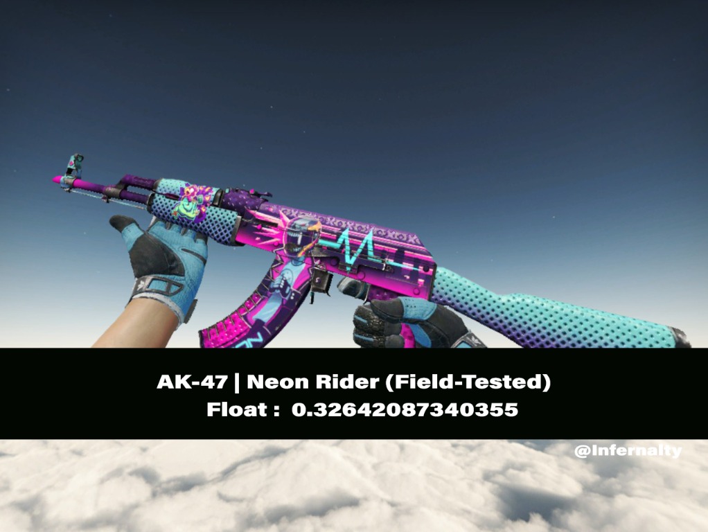 AK-47 Neon Rider FT CSGO SKINS KNIVES, Video Gaming, Gaming Accessories ...