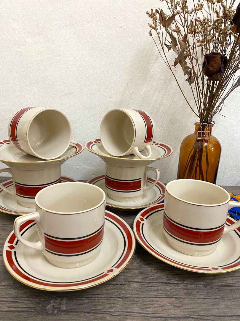 BNIB Vintage Kun Lun Stoneware Coffee Cups / Demitasse, Furniture ...