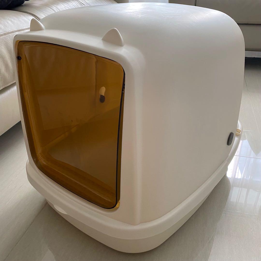 CatIdea Cat Ears Litter Box Jumbo Enclosed Covered Multicat Cat Kitten ...