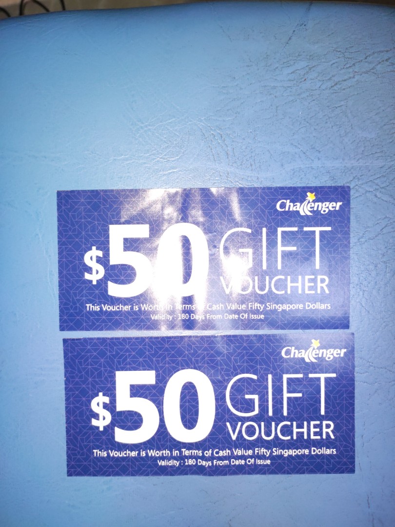 Challenger $100 Voucher, Tickets & Vouchers, Vouchers on Carousell
