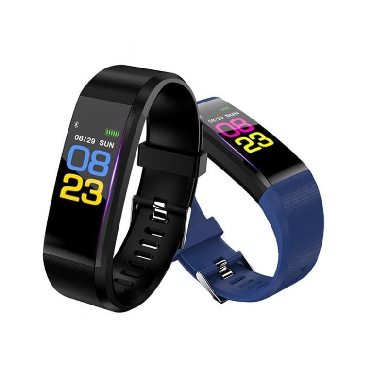 Color Screen Fitness Tracker Heart Rate ID 115 Plus Smartwatch Fitpro ...