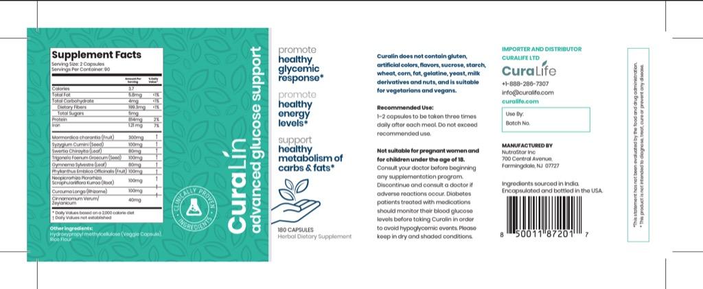 CuraLin by Curalife - 100% Natural | 9 Potent Ingredients | (180 ...