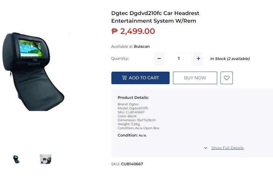 Dgtec Dgdvd210fc Car Headrest Entertainment System W/Rem, Babies & Kids ...