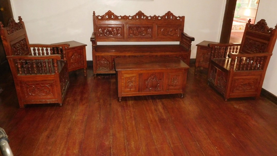 Galinera Set Hand Carved Narra Wood, Furniture & Home Living, Furniture ...