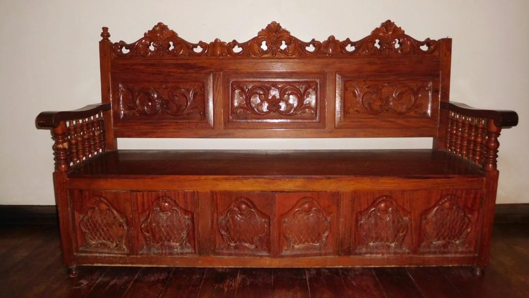 Galinera Set Hand Carved Narra Wood, Furniture & Home Living, Furniture ...