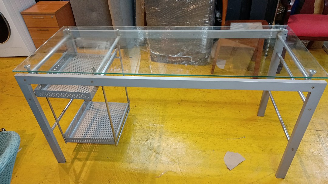Glass Computer Table / Study Table, Furniture & Home Living, Furniture ...