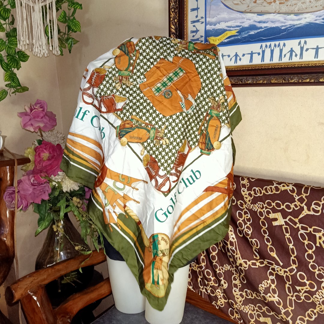 GOLF CLUB JAPAN SILK SCARF, Women's Fashion, Watches & Accessories ...