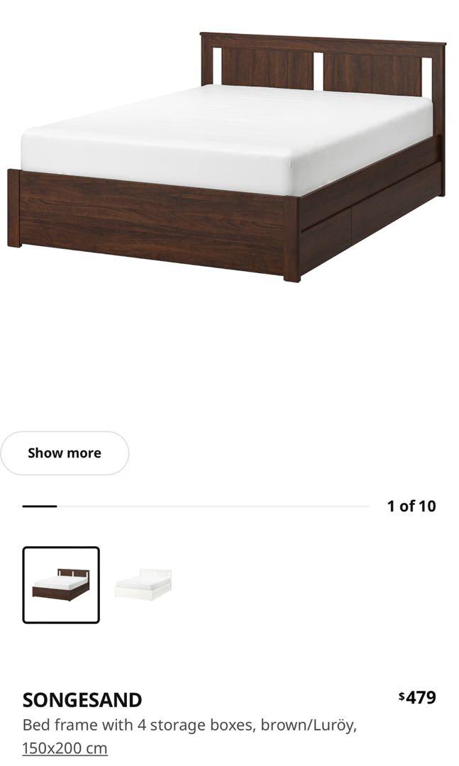 IKEA Songesand bed frame and Noa King size mattress, Furniture & Home Living, Furniture, Bed ...