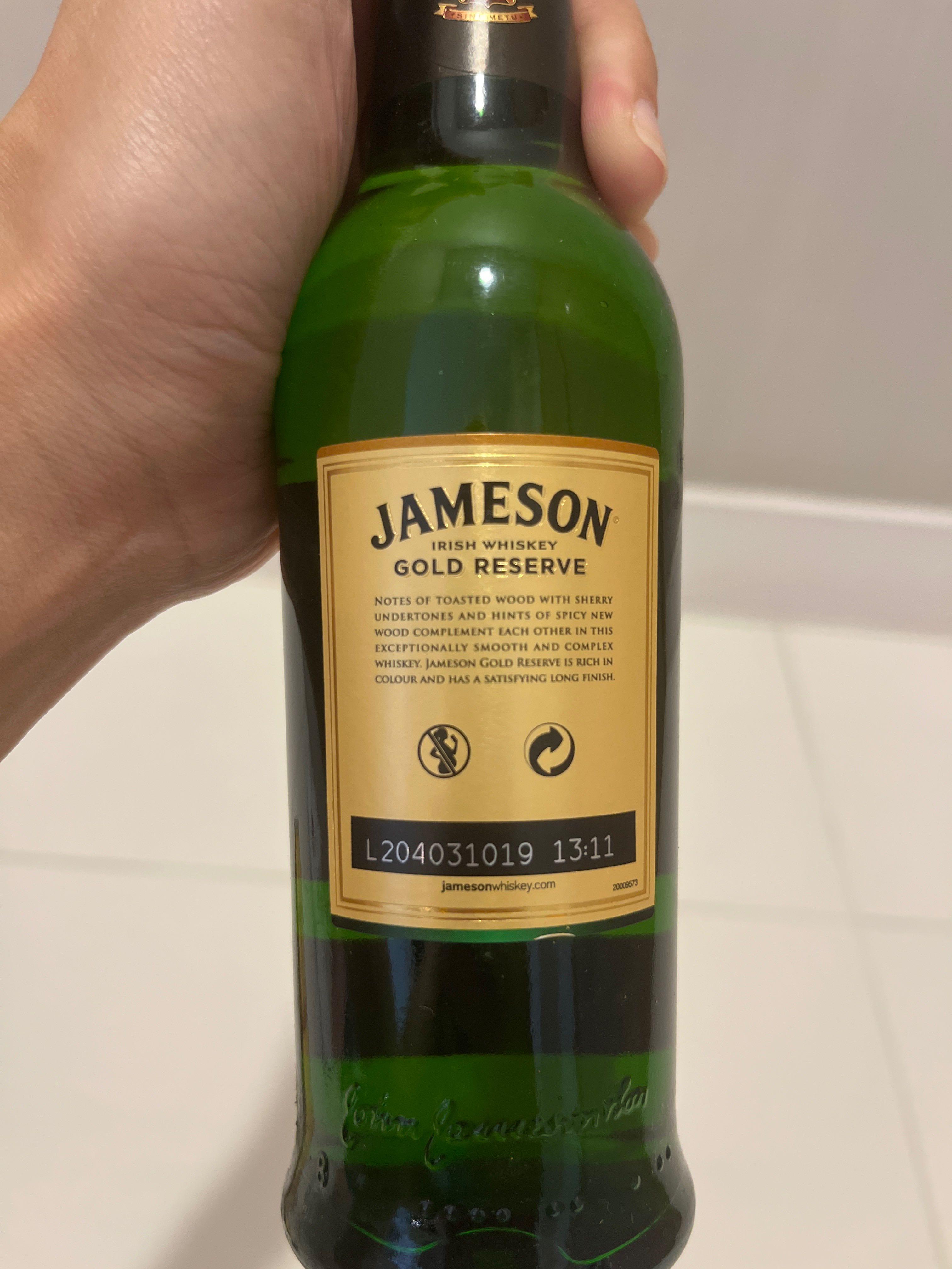 Jameson Gold Reserve Irish Whiskey feat Virgin Oak, Food & Drinks ...