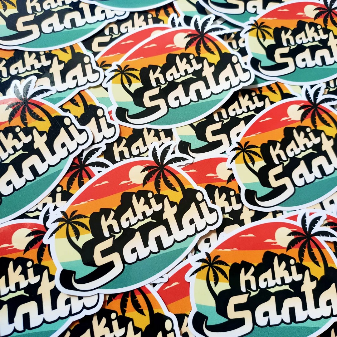 KAKI SANTAI vinyl sticker, Motorcycles, Motorcycle Accessories on Carousell