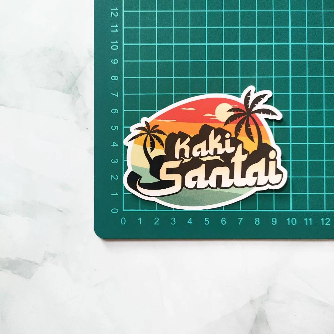 KAKI SANTAI vinyl sticker, Motorcycles, Motorcycle Accessories on Carousell