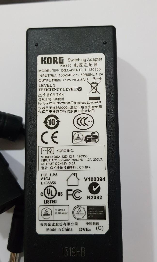 KORG POWER ADAPTOR 12V FOR X50 M50 KROME PA588 PA500, Hobbies & Toys ...