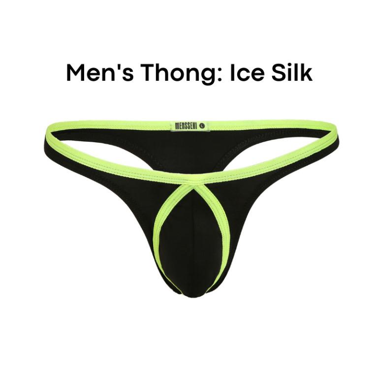 Men's Thong: Ice Silk Thong Underwear (Menssexi 871A13), Men's Fashion ...