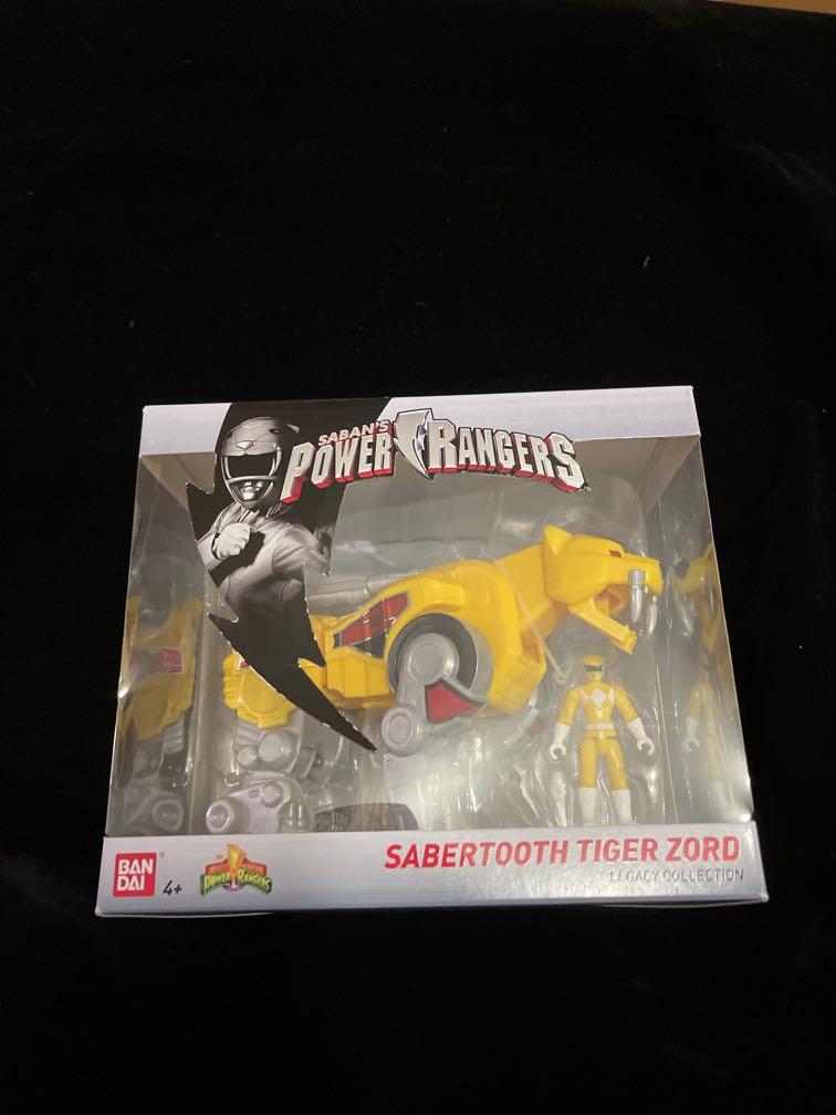 Mighty Morphin Power Rangers Sabertooth tiger zord Ranger Red Blue Pink ...