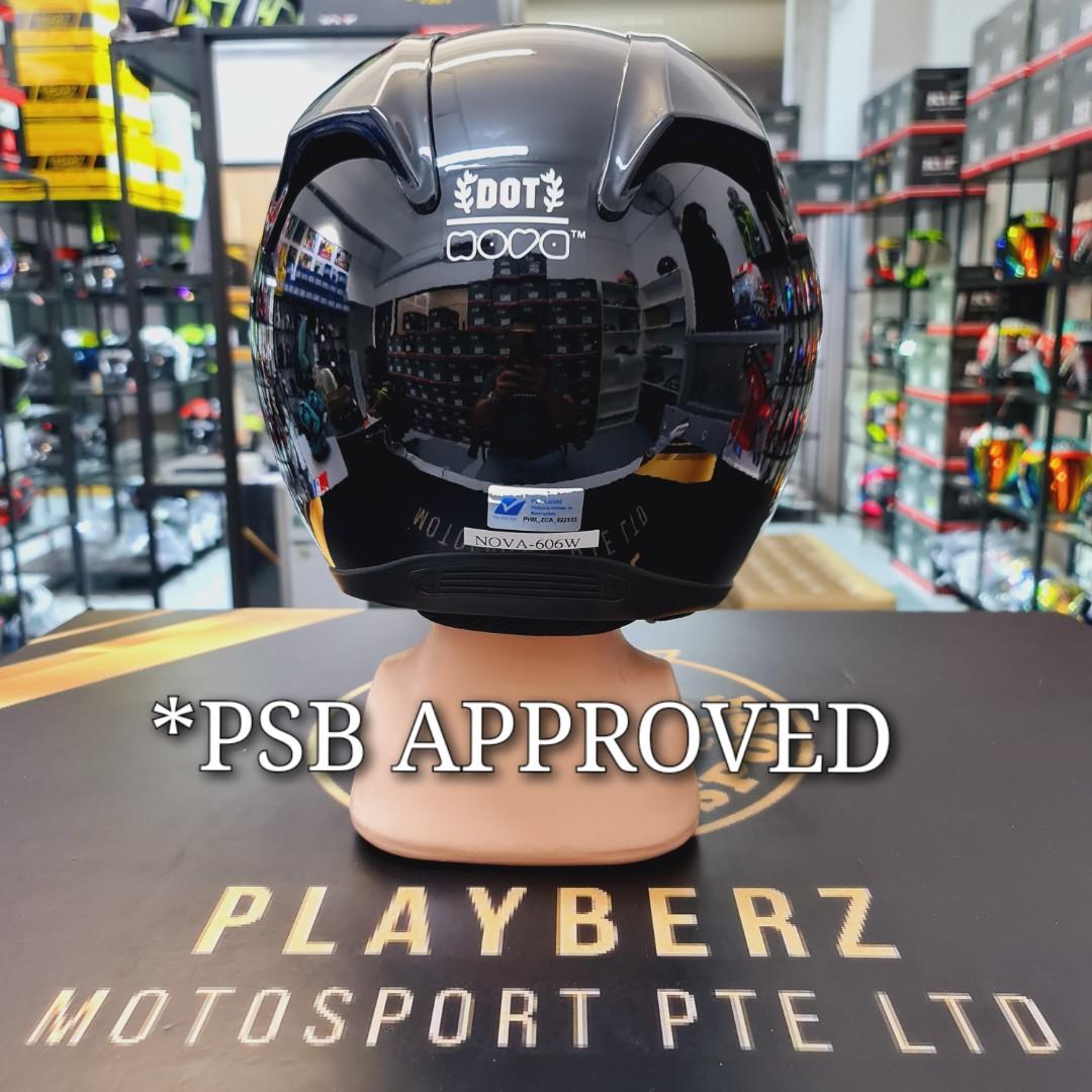 NOVA DOT GLOSS BLACK HELMET, Motorcycles, Motorcycle Apparel on Carousell
