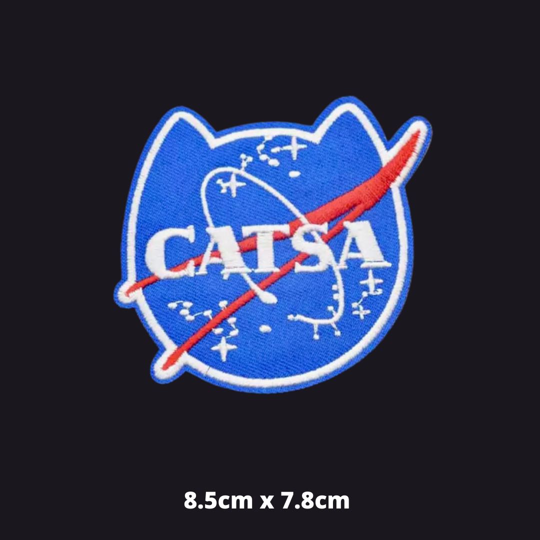 (Patch) Catsa NASA Space Logo Cats Lover Pun Blue Funny Iron On ...
