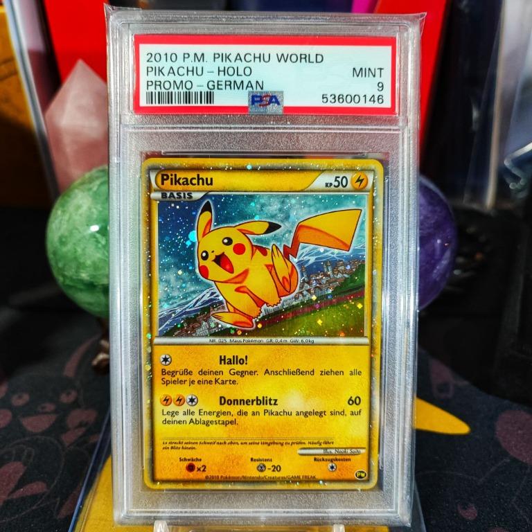 PSA9 PIKACHU 2010 POKEMON CARD PIKACHU WORLD PROMO PIKACHU HOLO GERMAN ...