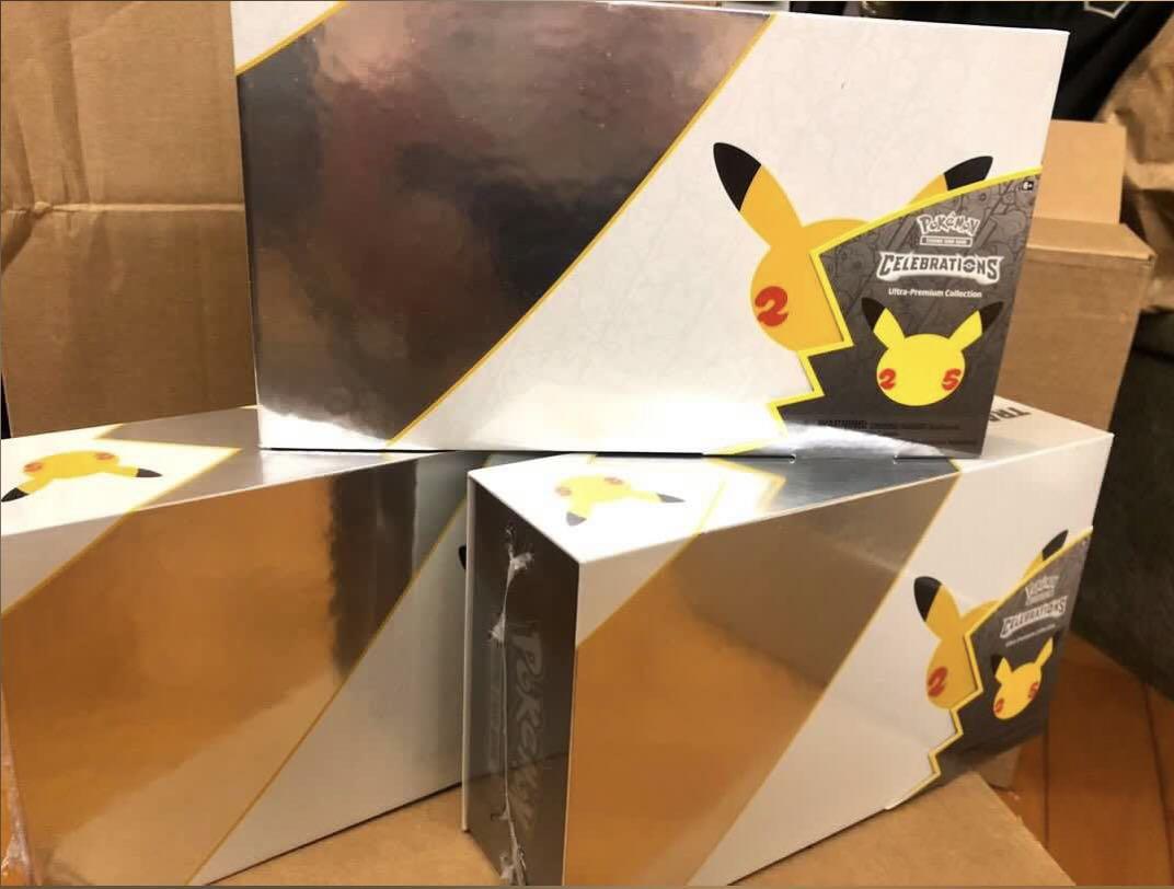 現貨PTCG 25周年黃金盒美版25th Anniversary Celebrations Ultra- Premium Collection Box, 興趣及遊戲, 玩具 & 遊戲類 ...