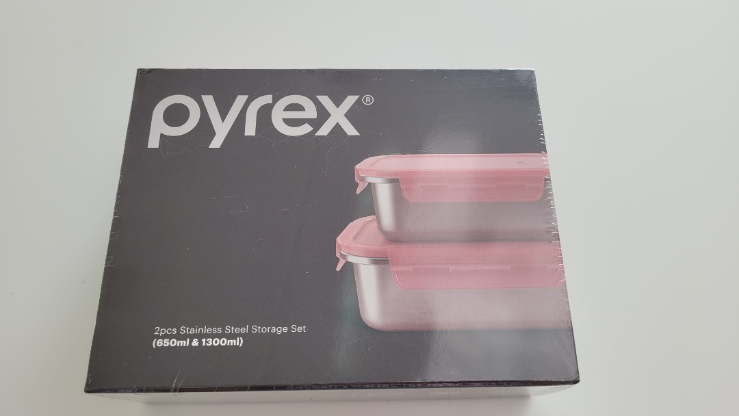 Pyrex 2 pieces Stainless Steel Storage, Furniture & Home Living ...