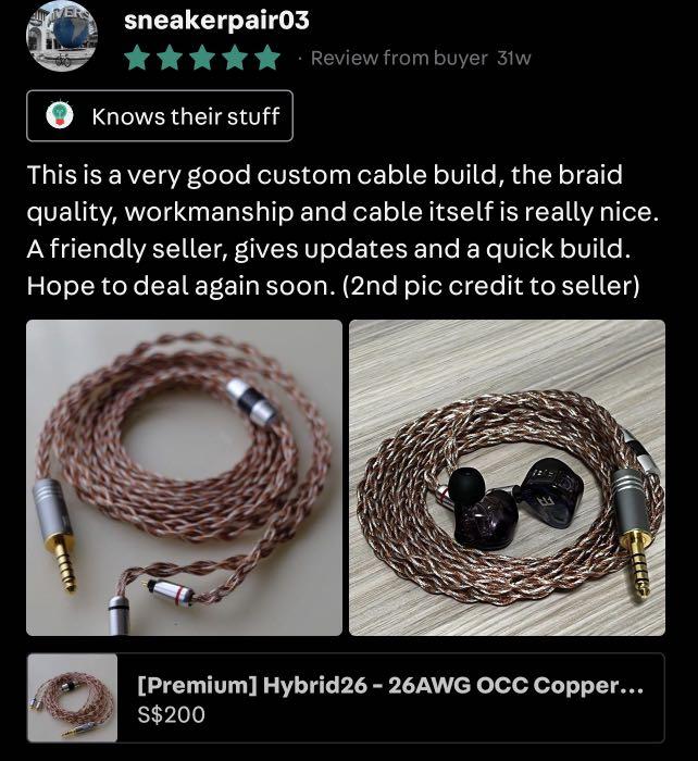 [Reference Series] 25AWG OCC Pure Copper Litz (Type-4) Custom IEM ...