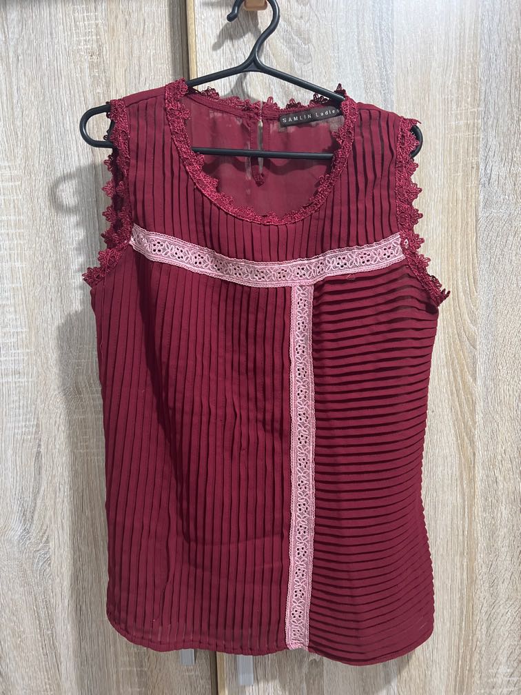 Samlin Blouse, Women's Fashion, Tops, Blouses on Carousell