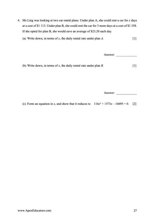 Sec 3 + Sec 4 Math (Elementary) Topical Notes + Worksheets + Exam ...