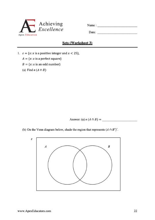 Sec 3 + Sec 4 Math (Elementary) Topical Notes + Worksheets + Exam ...