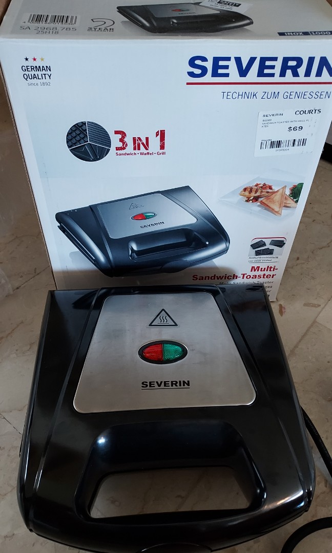 SEVERIN toaster 3 in 1 sandwich-waffle-grill, TV & Home Appliances ...