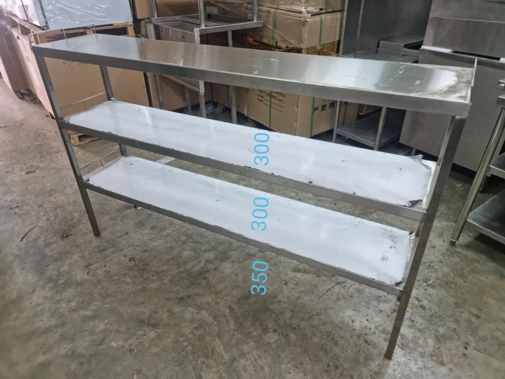 SHELVING STAINLESS STEEL COUNTER TOP SHELF 3 TIER OVERHEAD SHELF ...