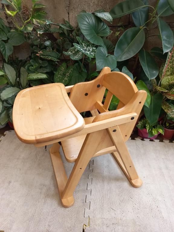 Solid wood baby low chair folding with desk, Babies & Kids, Baby ...