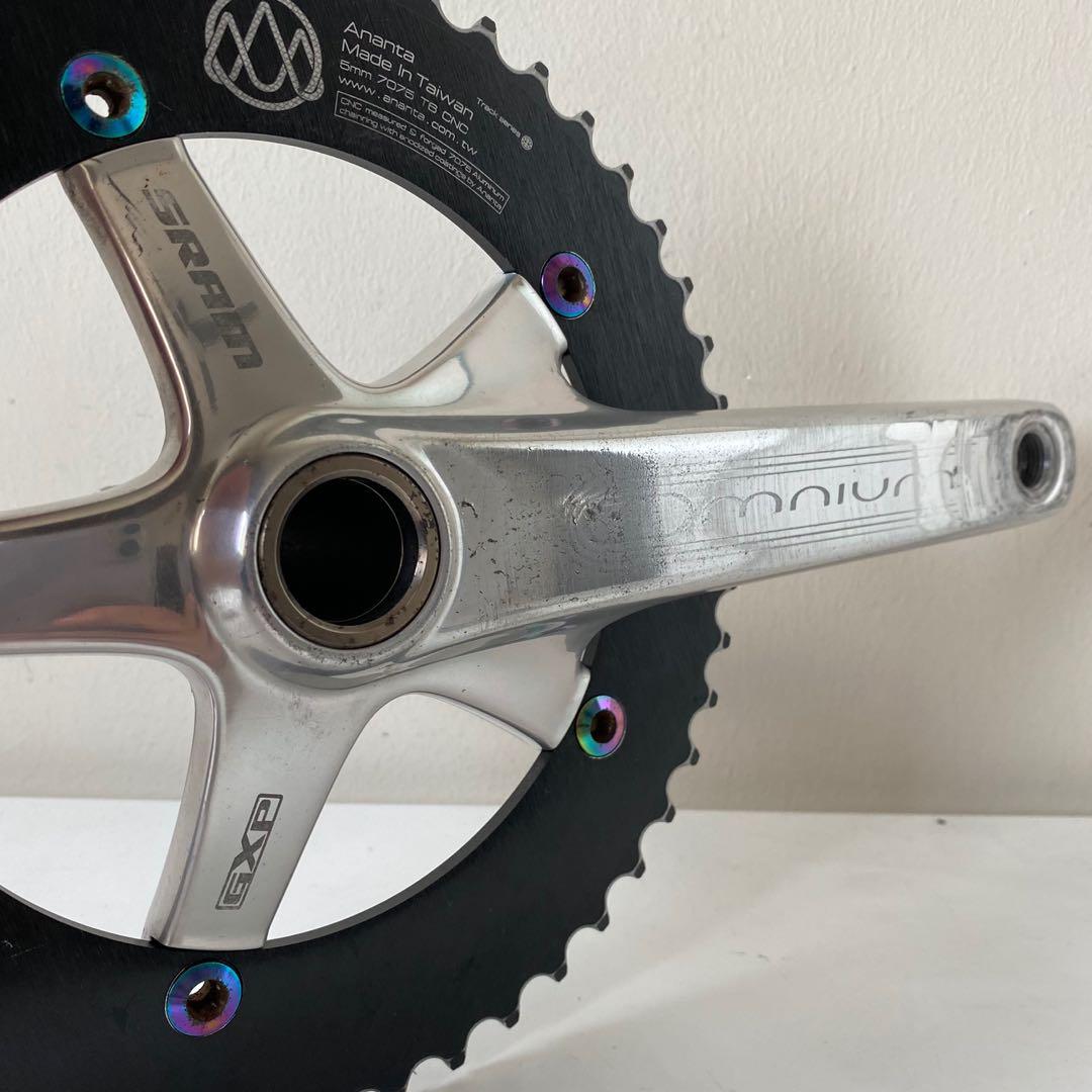 Sram Omnium track Crankset x Ananta chainring 144bcd 144 bcd GXP ...