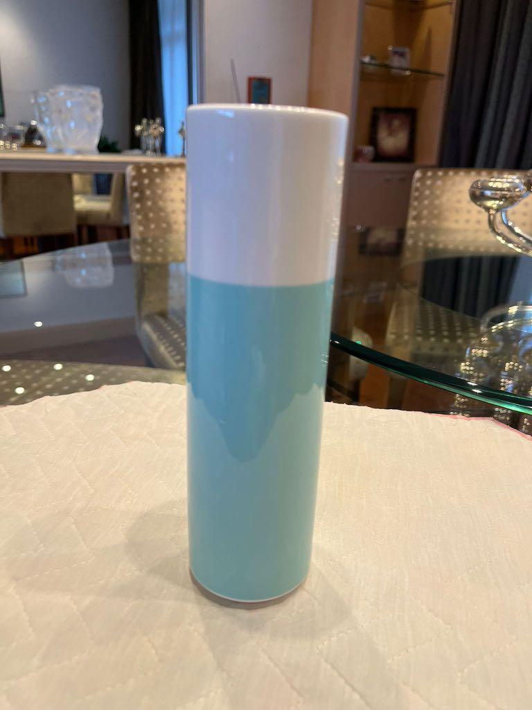 Tiffany Color Block Bud Vase / BONE CHINA Vase 7 inch, 傢俬＆家居, 家居裝飾, 花瓶 ...
