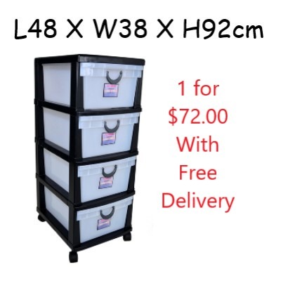 Toyogo 4/5 Tier Storage Cabinet / Drawer With Wheels, Furniture & Home ...