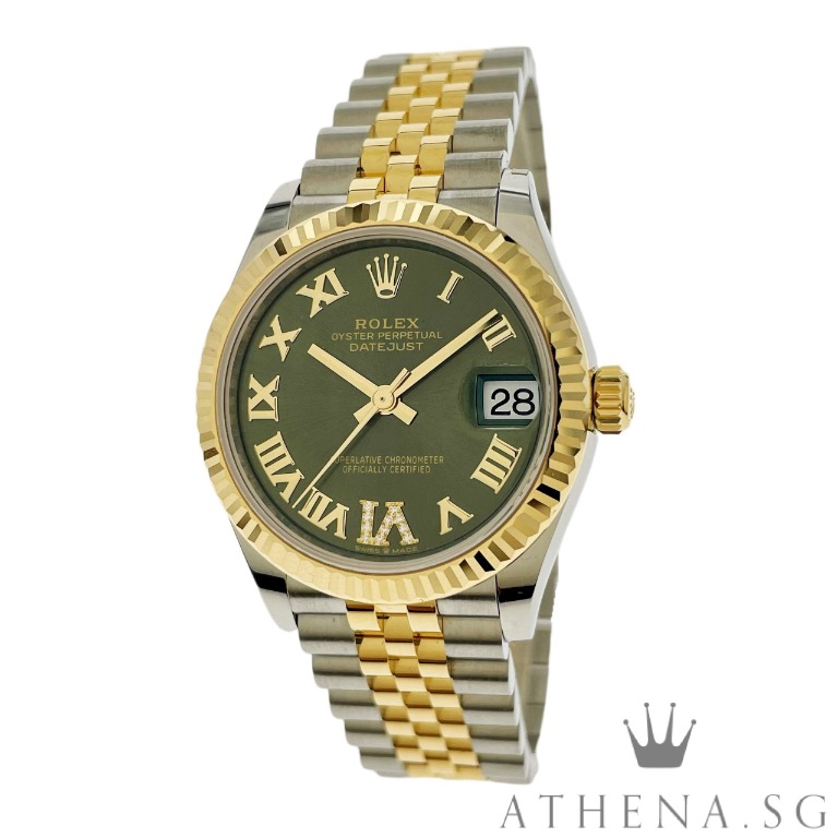 UNWORN!! ROLEX YELLOW ROLESOR MID-SIZE OYSTER PERPETUAL DATEJUST “AN ...