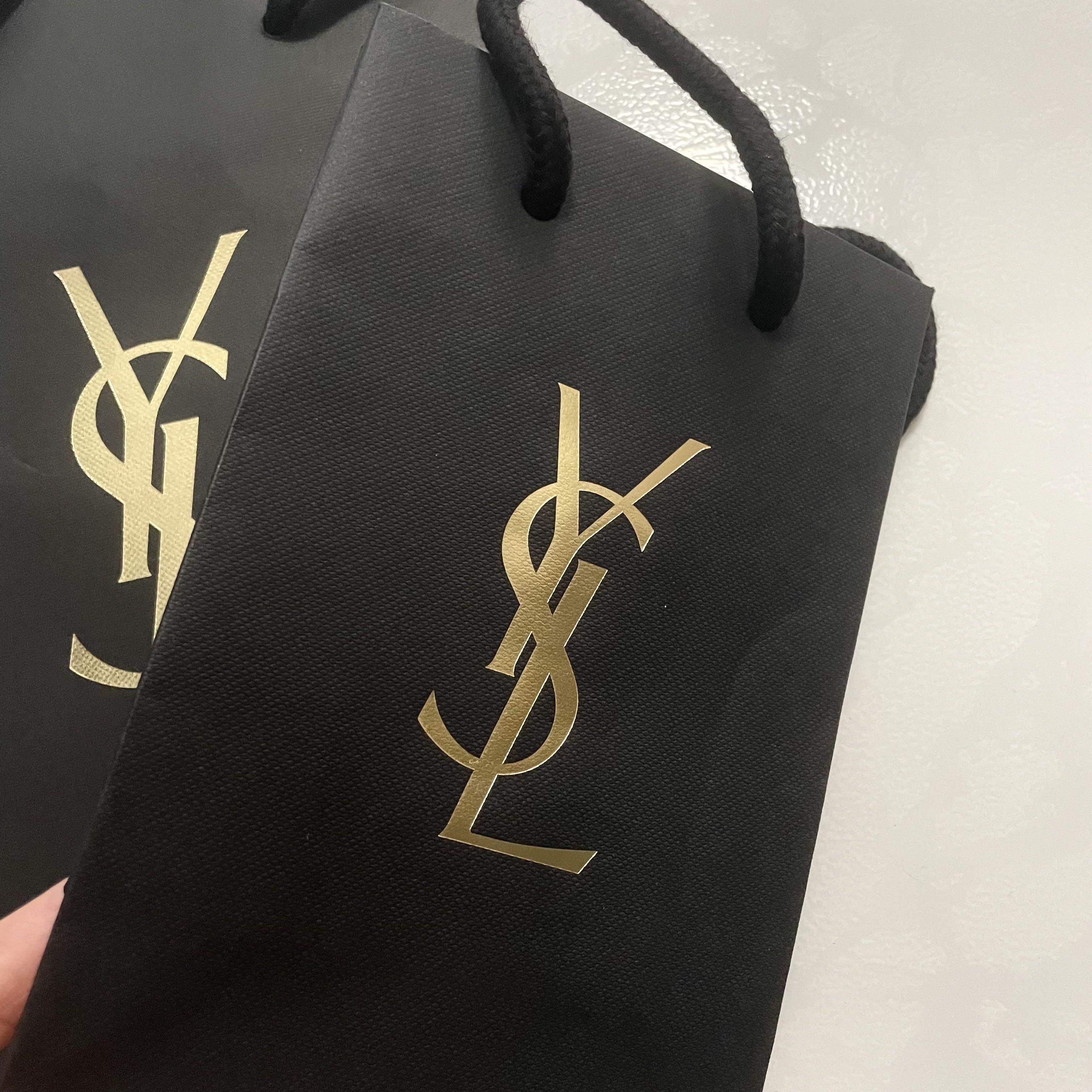 YSL paper bags plastic ribbon black luxury branded empty, Luxury, Bags ...