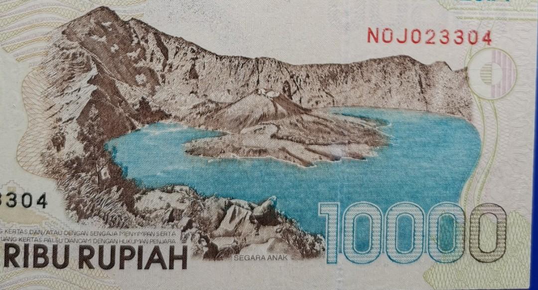 1998 Indonesia currency 10000 dollar sepuluh ribu rupiah old bank note ...