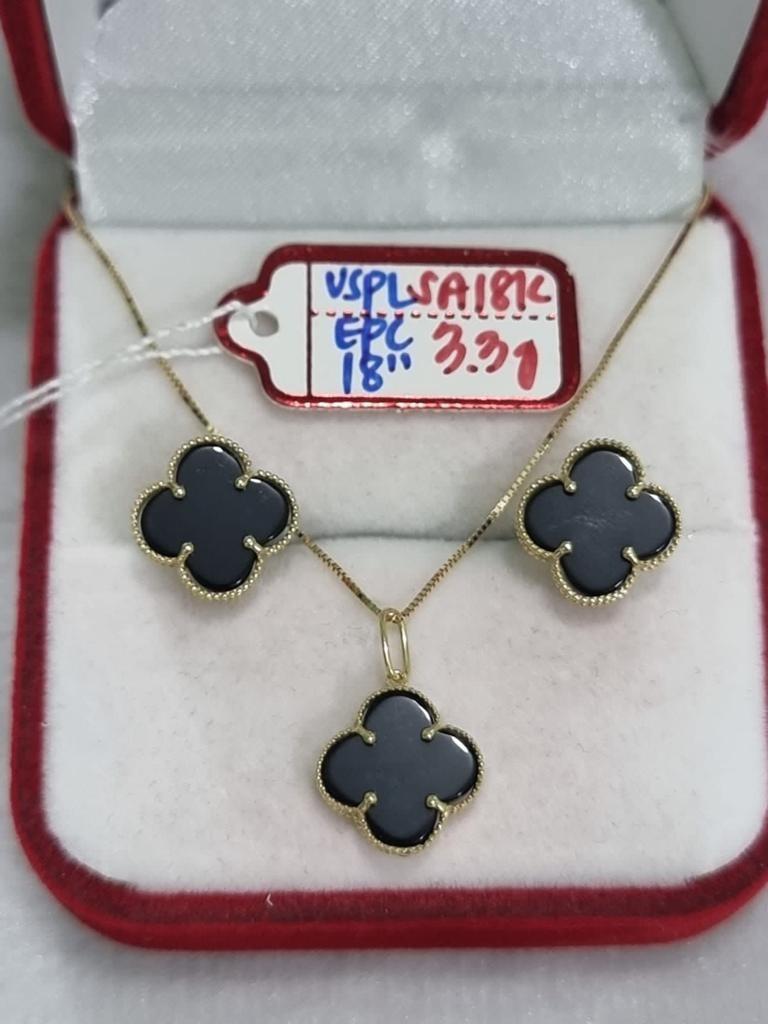 18K Saudi Gold VCA Black Set, Women's Fashion, Jewelry & Organizers ...