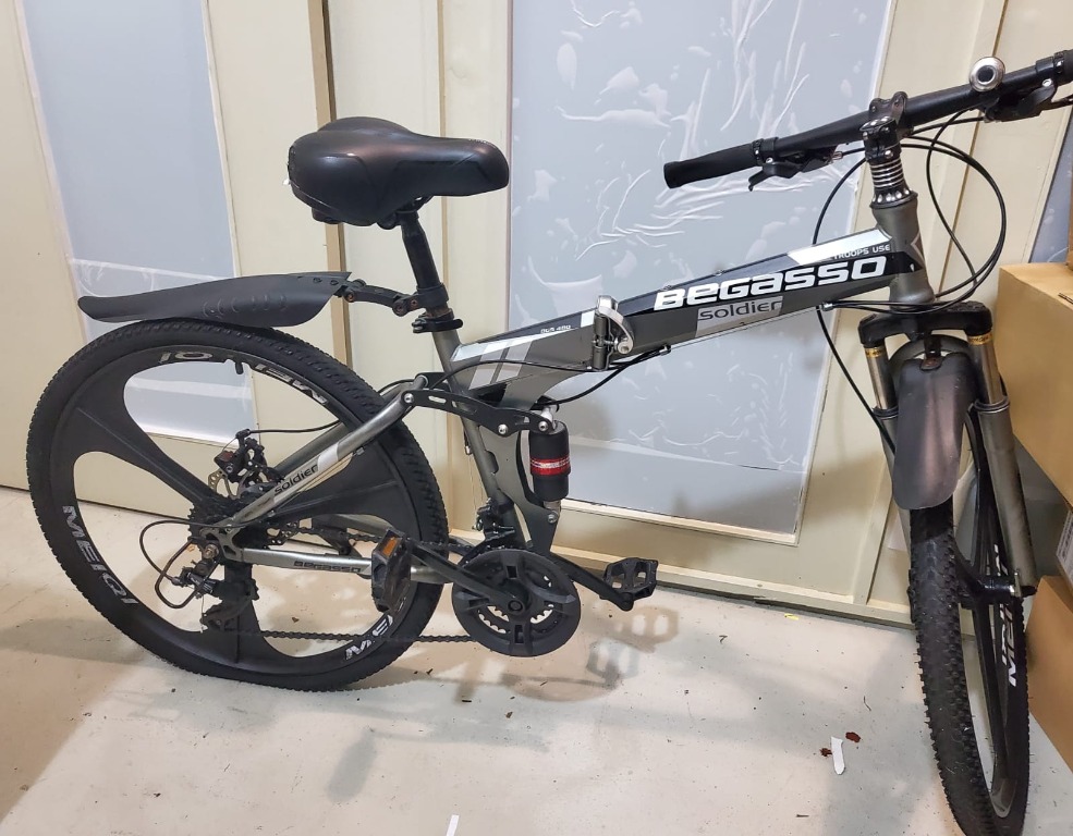 Begasso Foldable Mountain Bike with Disc Brake & Shimano Gear, Sports ...