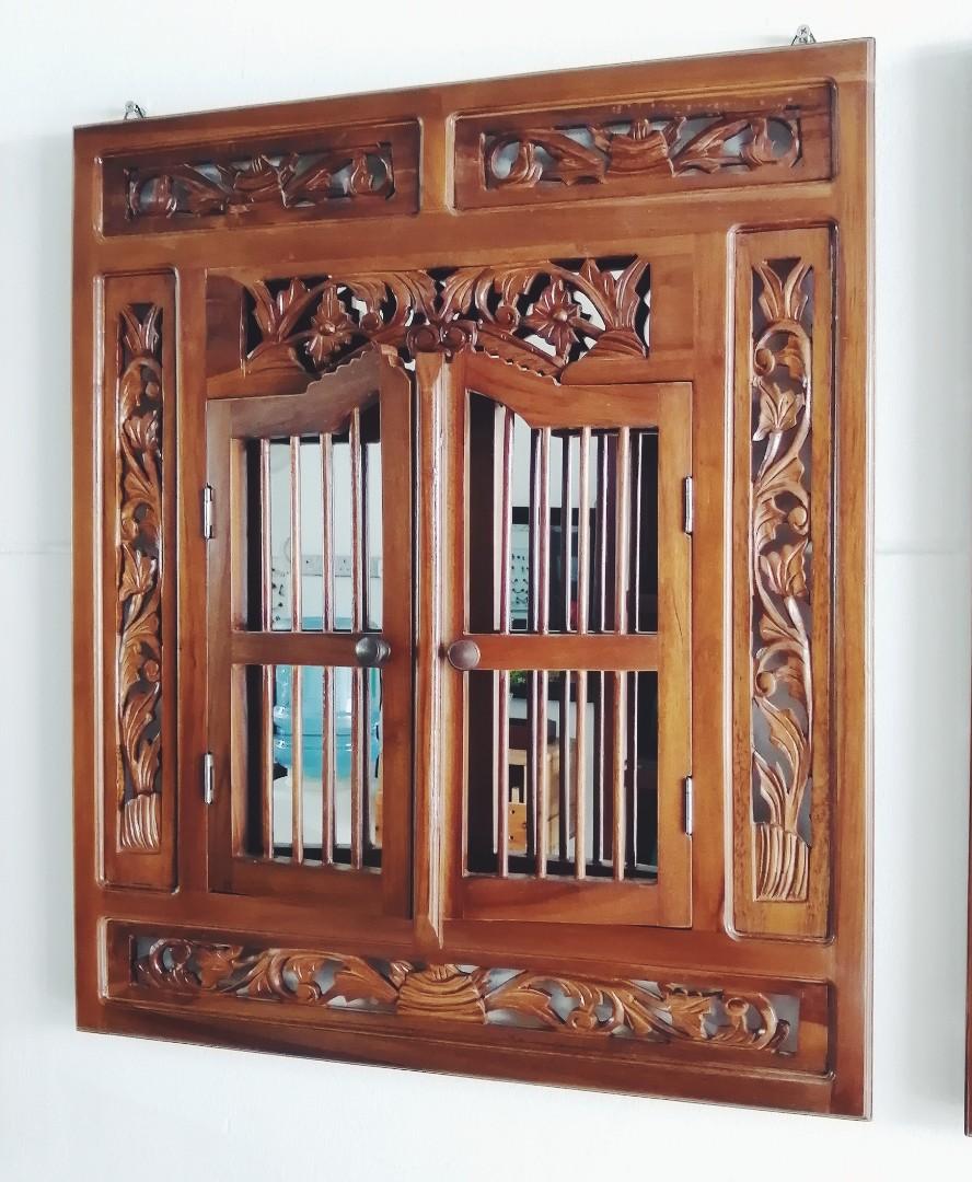 BEST SELLING SOLID TEAK WOODEN WINDOW MIRROR CARVING BALINESE ...