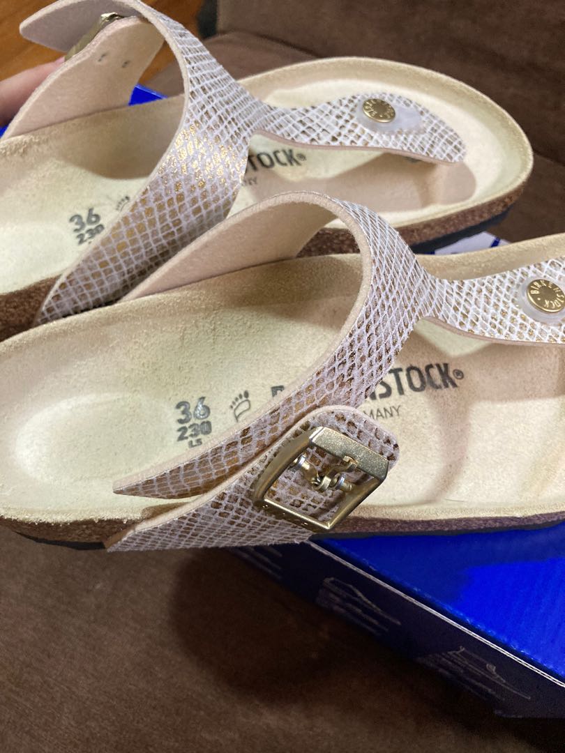 Birkenstock Gizeh ( microfiber shiny python), Women's Fashion, Footwear ...