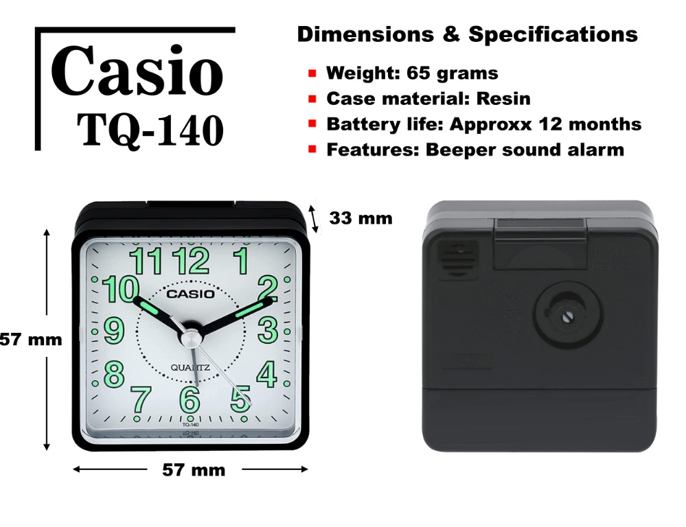 Casio Beeper Alarm Clock TQ-140/TQ140 (Battery Included) on Carousell