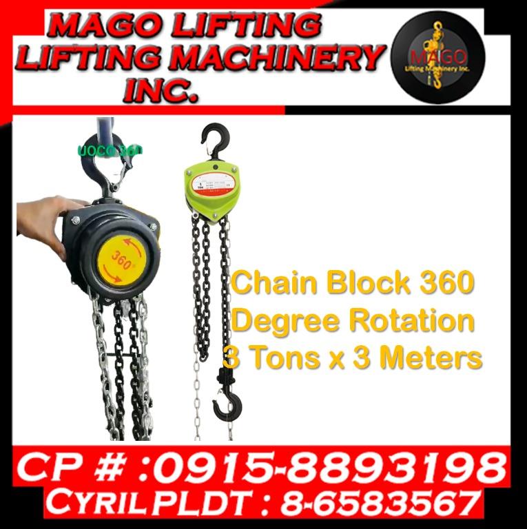 Chain Block 360 Degree Rotation 3 Tons x 3 Meters, Commercial ...